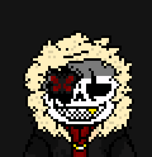-the red butterfly fly's into my skull- -AxeFell Sans | Pixel Art Maker
