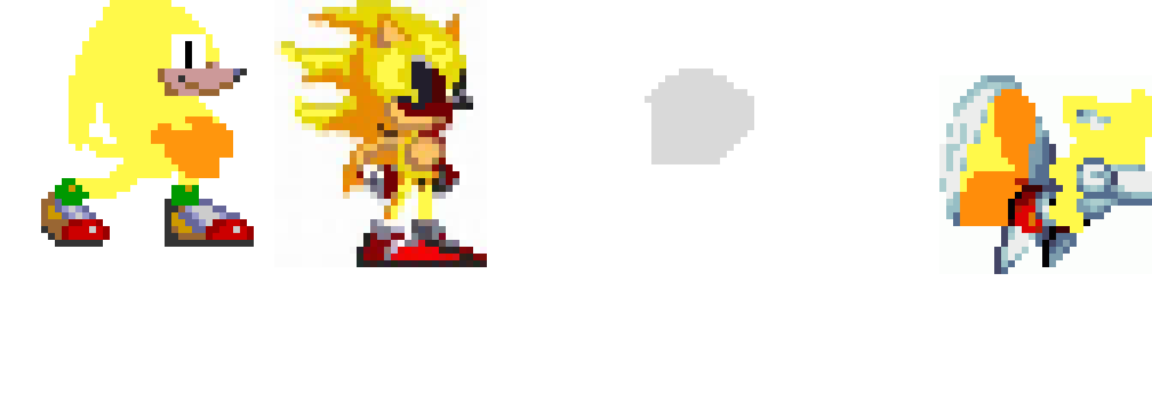 shine tails vs super sonic.exe | Pixel Art Maker