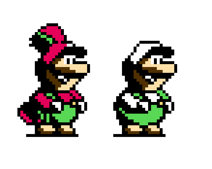 SMB4: Mario's Adventure Phoenix & Fire Luigi | Pixel Art Maker