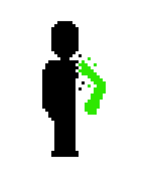 *His arm begins to change completely as he reaches out to his computer ...